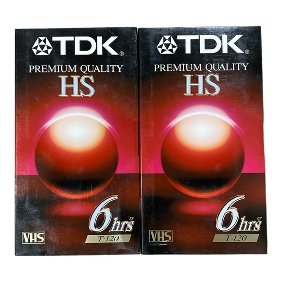 Media | Lot Of 2 Tdk T12 Hs High Standard 6 Hour Vhs Video Tapes New Sealed | Poshmark